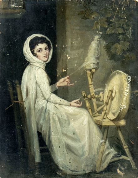 George Romney | Lady Hamilton as The Spinstress | MutualArt