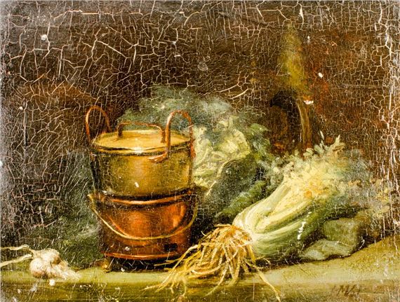 European School, 20th Century | Still Life with Pots and Vegetables ...