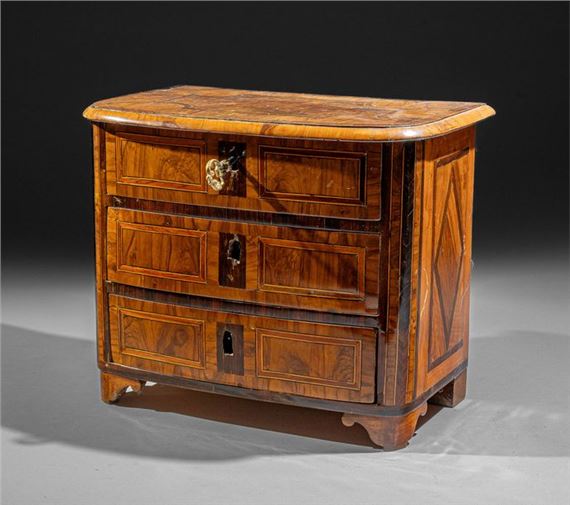 Front | Small chest of drawers with curved front opening with three ...