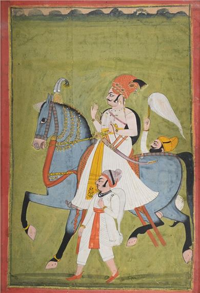 Indian School, 19th Century | PORTRAIT OF AN INDIAN RULER ON HORSEBACK ...