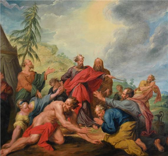 Nicolas Bertin | MOSES DRAWING WATER FROM THE ROCK | MutualArt
