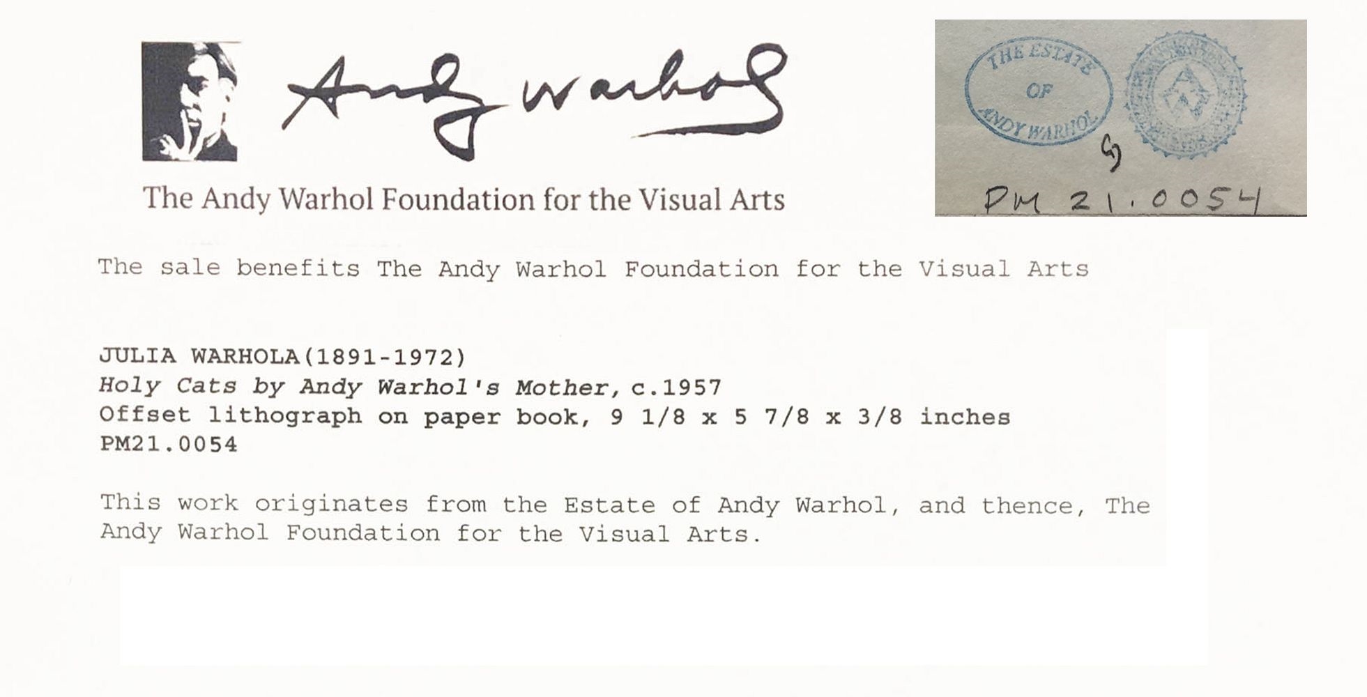Andy Warhol | Andy Warhol - Dedication Page | MutualArt