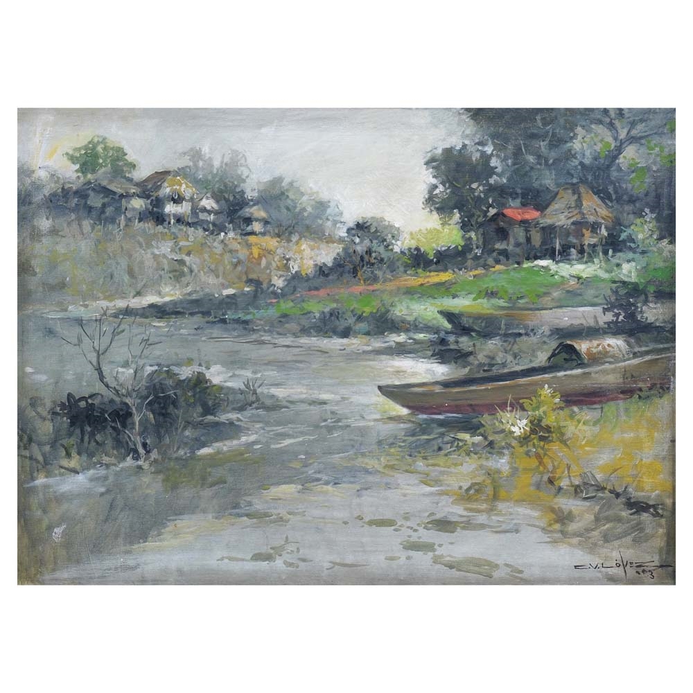 Crispin Villafuerte Lopez | River Scene (1983) | MutualArt