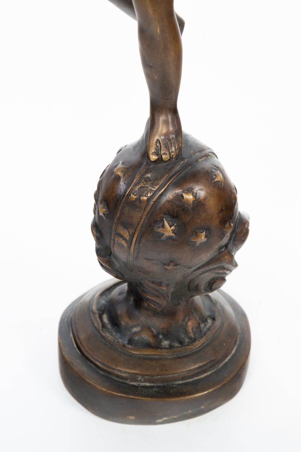 Alfred Gilbert | VICTORIAN ERA CHERUB STANDING ON THE GLOBE BRONZE ...