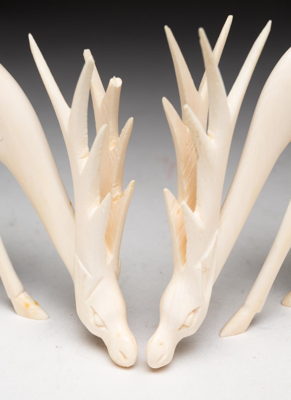 Ivory | PAIR OF CARVED IVORY ANIMAL FIGURINES (Circa 1900) | MutualArt