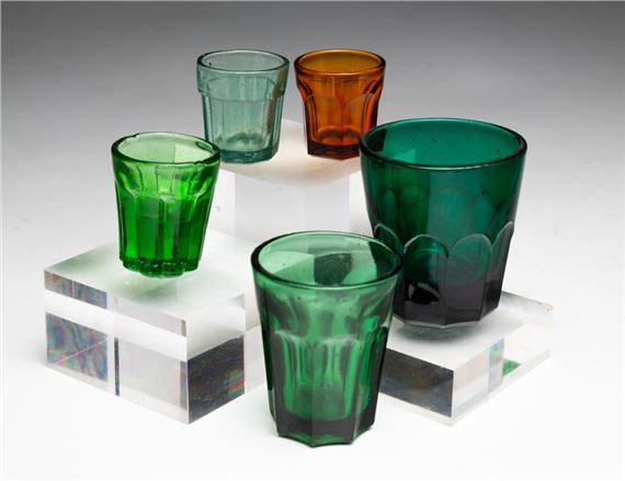 Amber | FIVE COLORED GLASS MEASURES (19th Century) | MutualArt