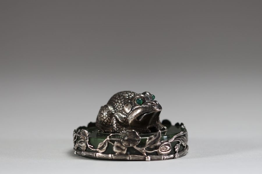 Carl Fabergé | Silver frog on nephrite base (19th Century 20th Century ...