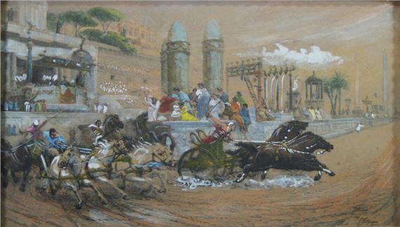 Ettore Forti | Chariot race in the Circus Maximus | MutualArt