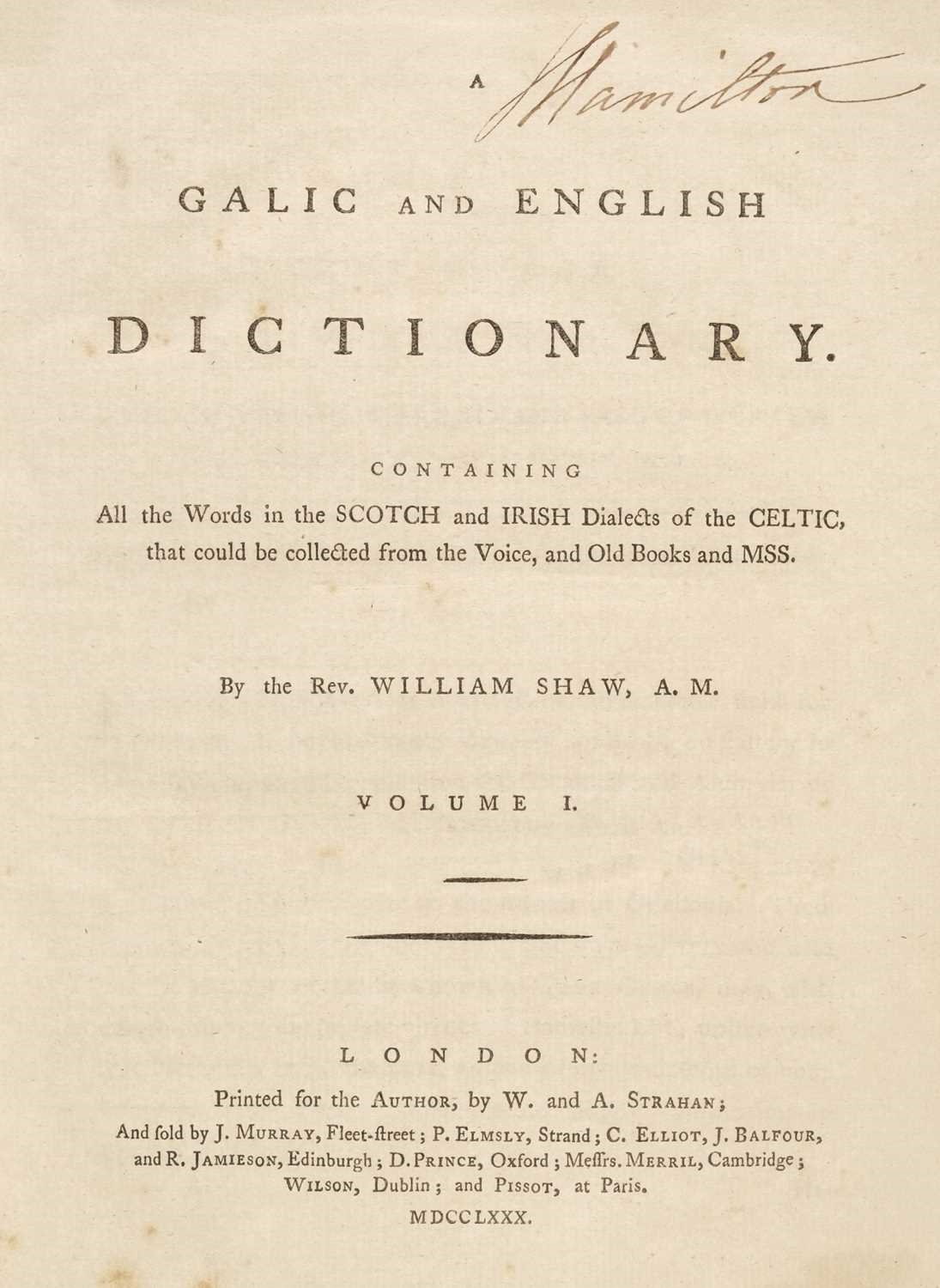 J. Hamilton | A Galic and English Dictionary | MutualArt