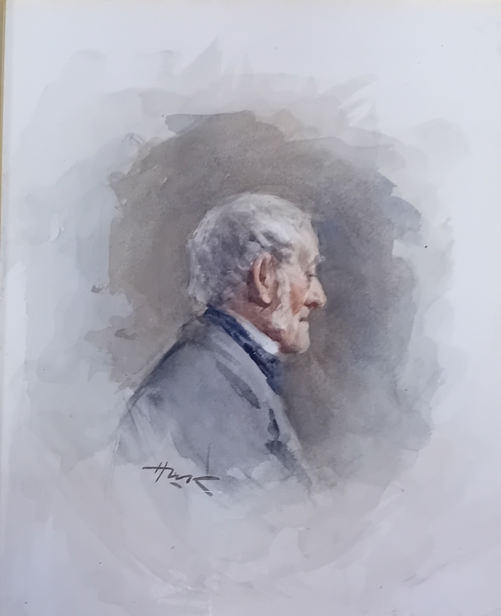 Henry Wright Kerr | Watercolour Portrait of a Side on view of a ...