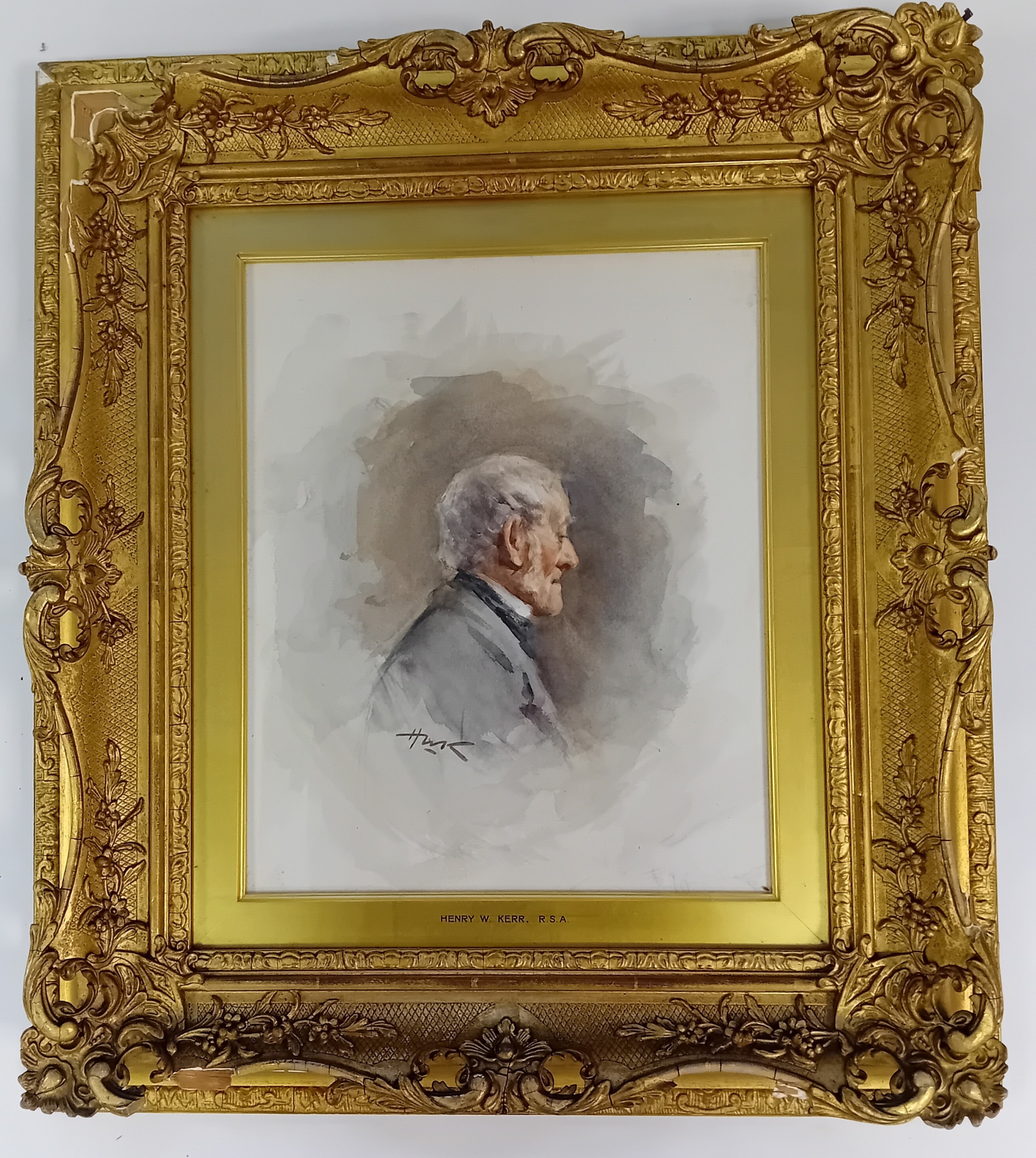 Henry Wright Kerr | Watercolour Portrait of a Side on view of a ...