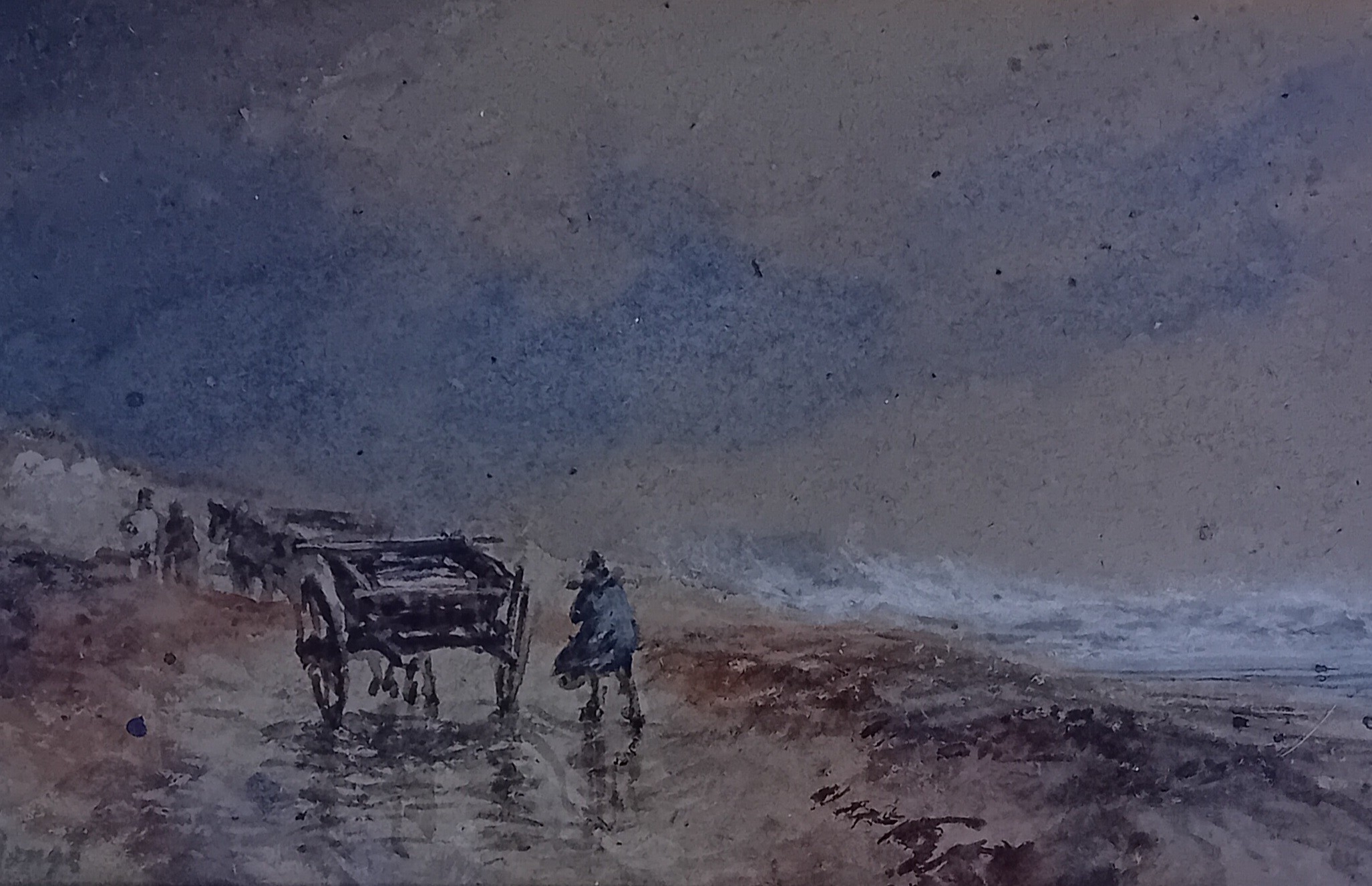 Sam Bough | Man and Cart, sea view | MutualArt