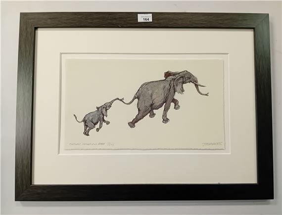 Jonathan Sanders | Elephant Mother and Baby | MutualArt