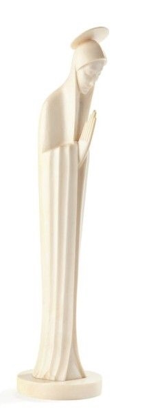 French School, 20th Century | Vierge nimbée en ivoire sculpté les mains ...