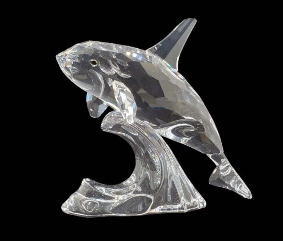 Swarovski | Swarovski Jumping Orca Whale Crystal Figure | MutualArt