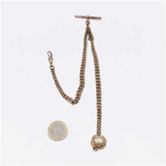 Albert Albert | An antique Albert watch chain with cameo fob with T-bar ...