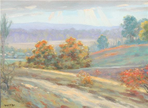 Robert M. Root | Early Autumn Landscape with Distant Village | MutualArt