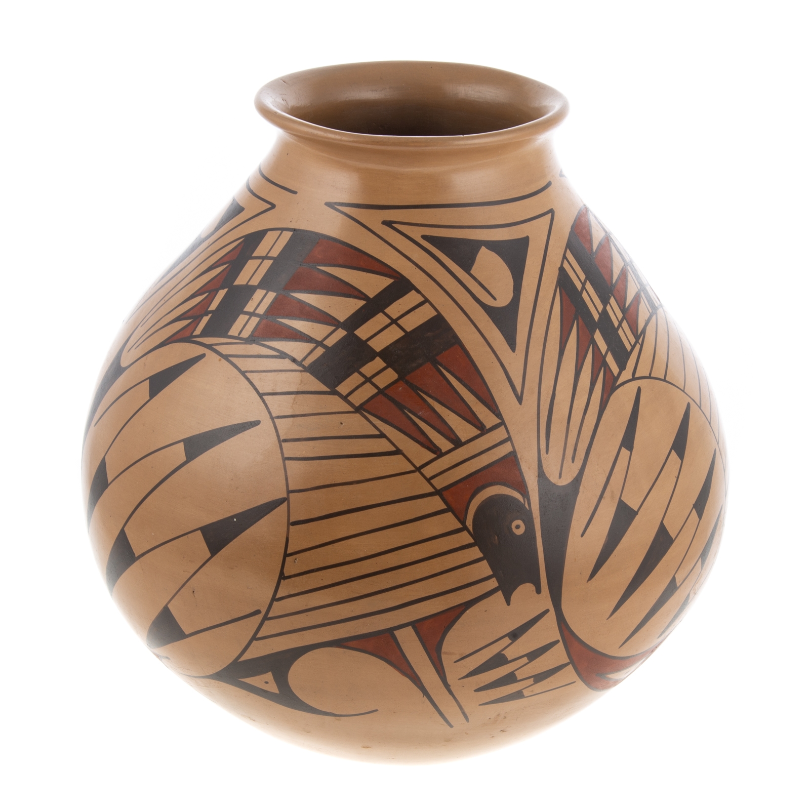 Mata Ortiz | Jesus Pina Mata Ortiz Polychrome Pottery Olla | MutualArt