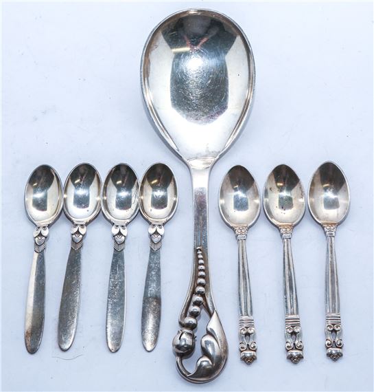 Georg Jensen | Seven Silver Demitasse Spoons by Georg Jensen | MutualArt