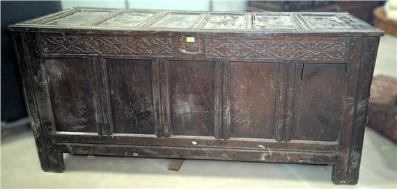 Front | A large late 17th/early 18th century framed and panelled oak ...