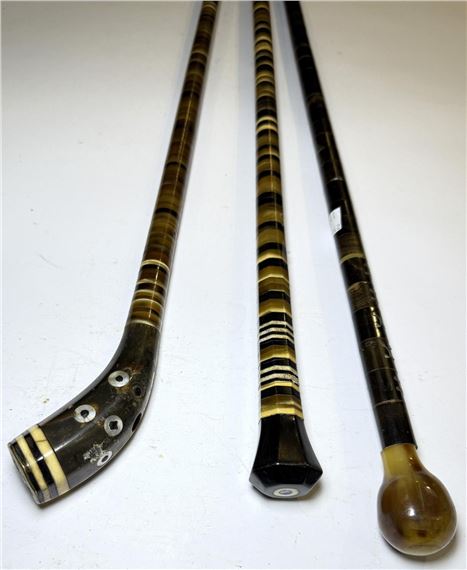Three | Three sectional horn walking canes (Circa 1900) | MutualArt