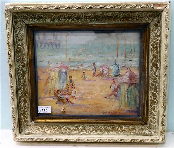 Maurice Blockley | Maurice Blockley - a beach scene oil on canvas bears ...