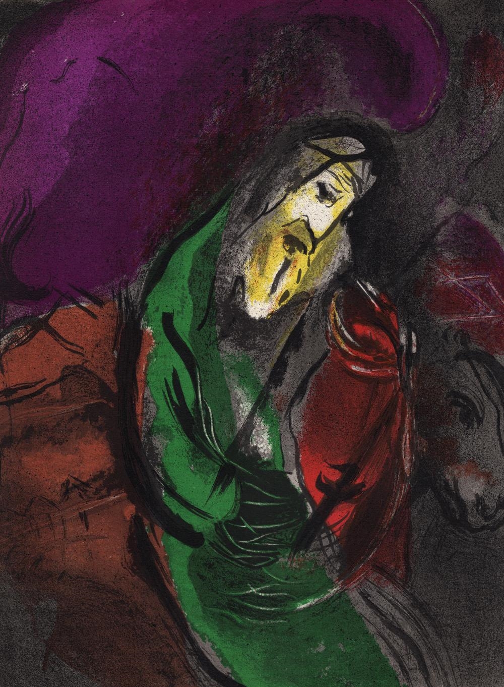 Marc Chagall | 1956 Marc Chagall Lithograph Jeremiah Framed | MutualArt