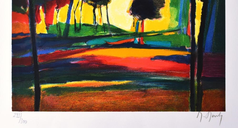 Marcel Mouly | Marcel Mouly Hand signed Lithograph Landscape Woods ...