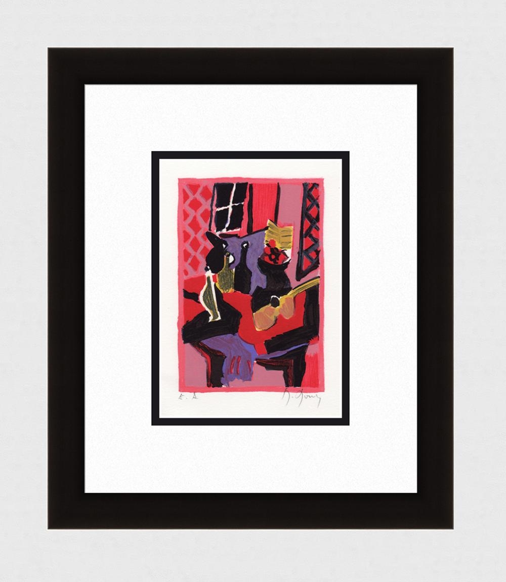 Marcel Mouly | Marcel Mouly Hand signed Lithograph Musician's Bedroom ...