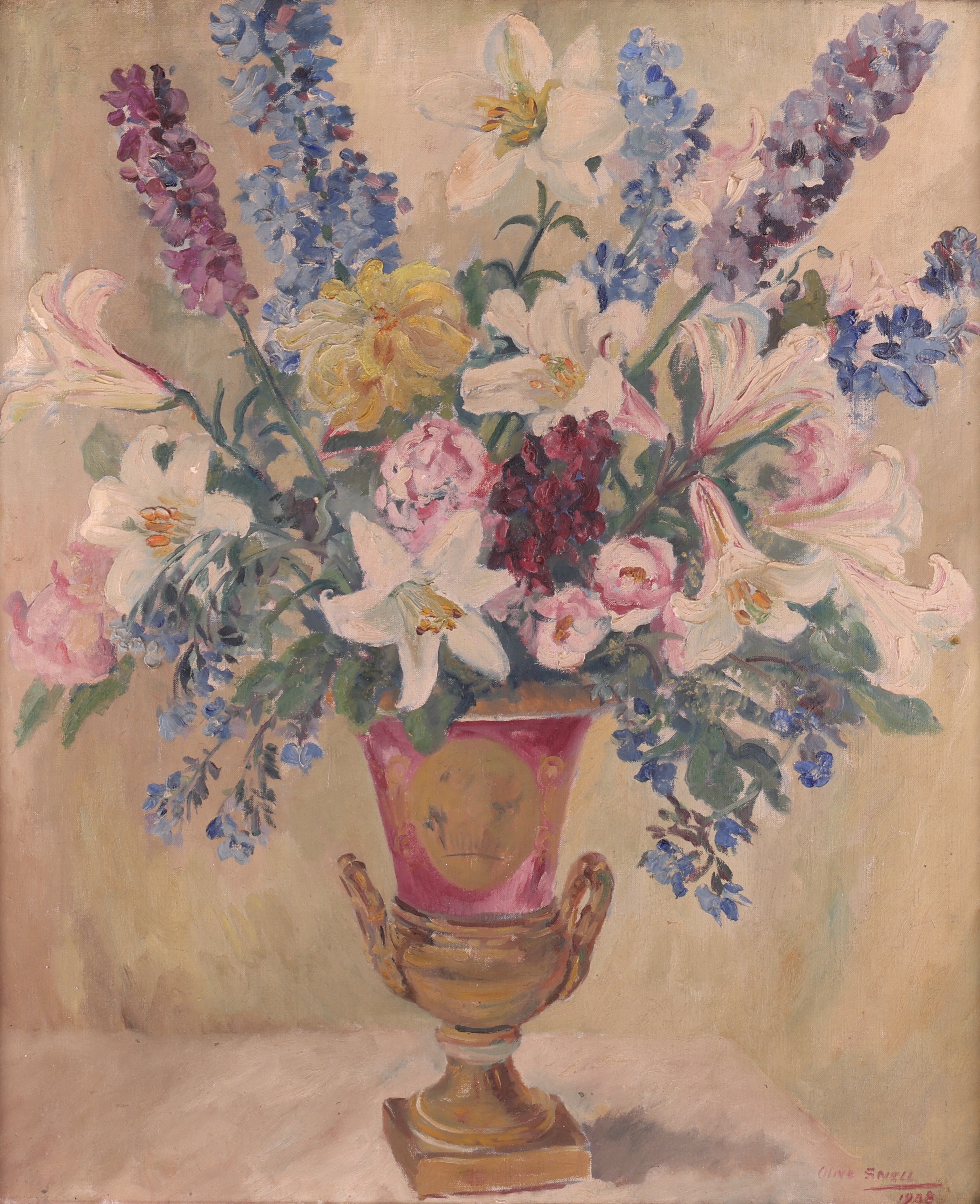 Olive Snell | Still life of summer flowers (1948) | MutualArt