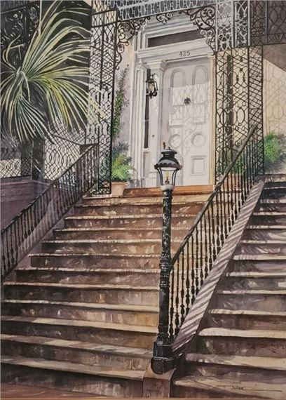 Abbott Fuller Graves | Lu Fuller Watercolor, Savannah Stairsteps ...