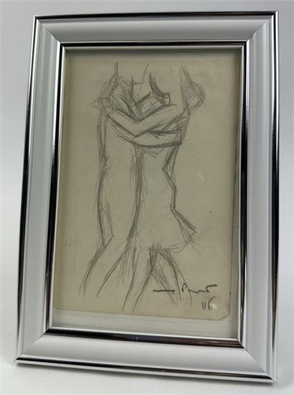 Max Papart | Max PAPART (1911-1994) Drawing of an embracing couple ...