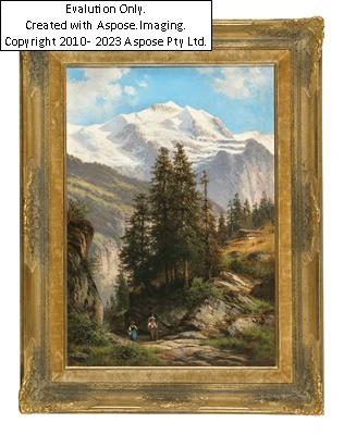 Georg Engelhardt | Wanderer, im Hintergrund die Jungfrau | MutualArt
