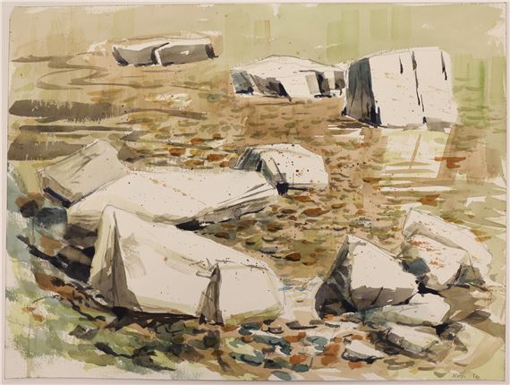 Neil Meitzler | Neil Meitzler ''River Boulders'' 1986 Watercolor on ...