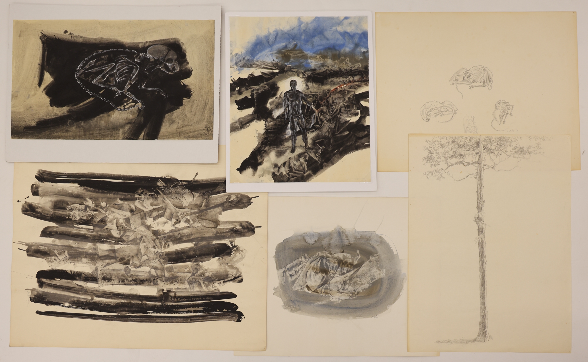 Neil Meitzler | 6pc Neil Meitzler 1970's Artworks & Drawings 23''x29 ...