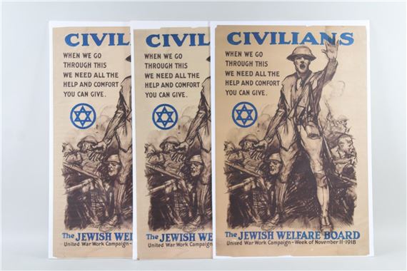 Sidney H. Riesenberg | Lot of 3 Original WW1 Propaganda Posters, Jewish ...