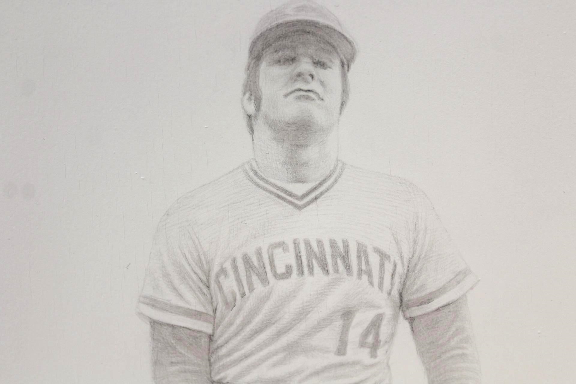Mark T. Stockton | Signed Pencil Drawing of Pete Rose Baseball Player ...