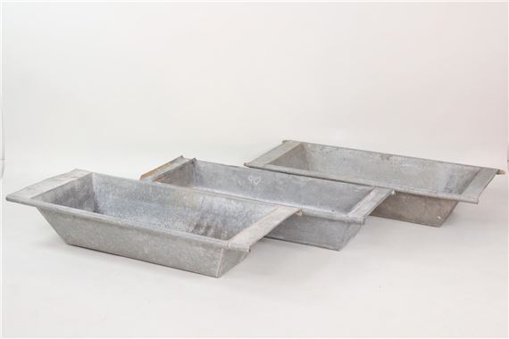 Planters | Lot of 3 Zinc Troughs | MutualArt