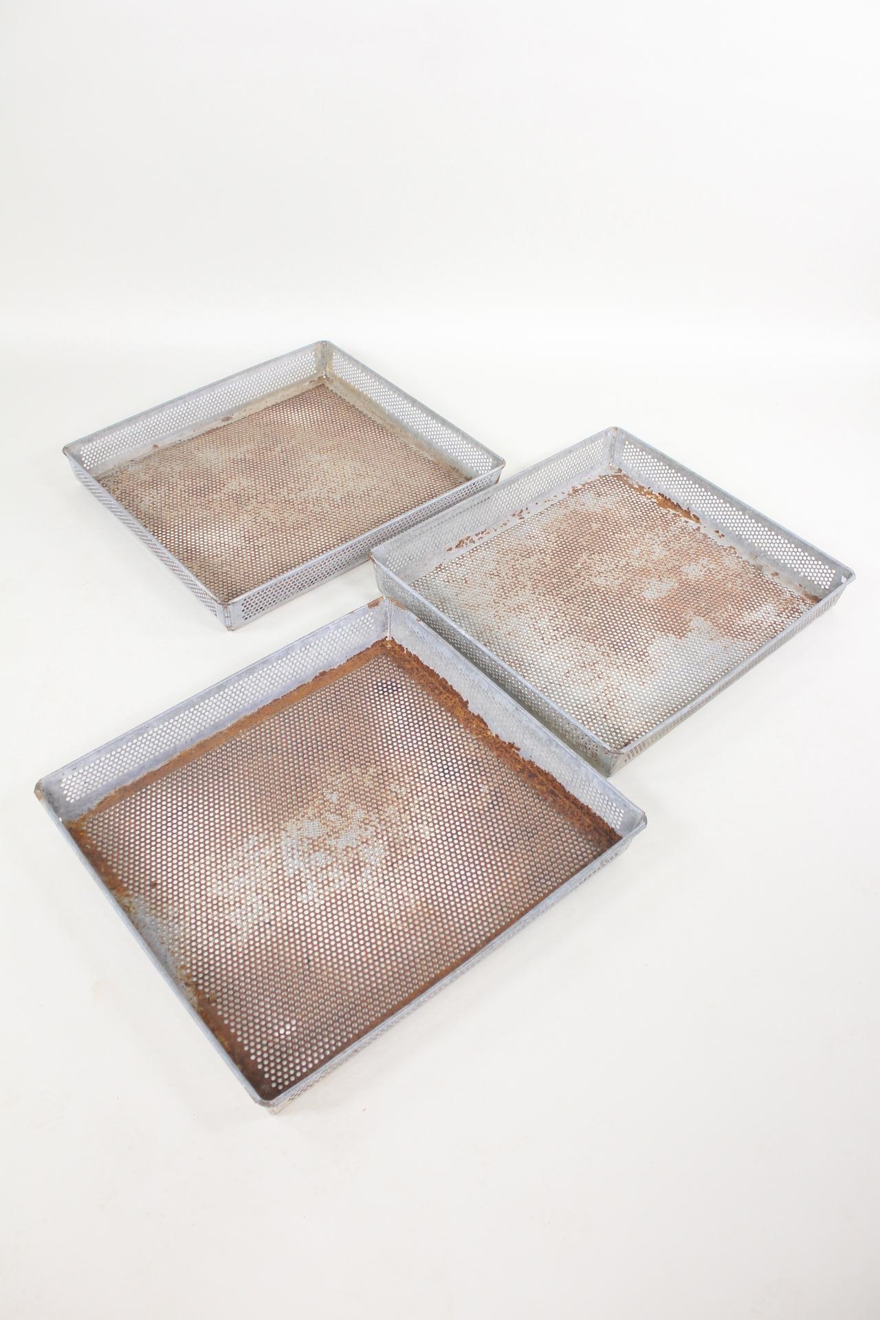 Three | Lot of 3 Metal Perforated Trays | MutualArt