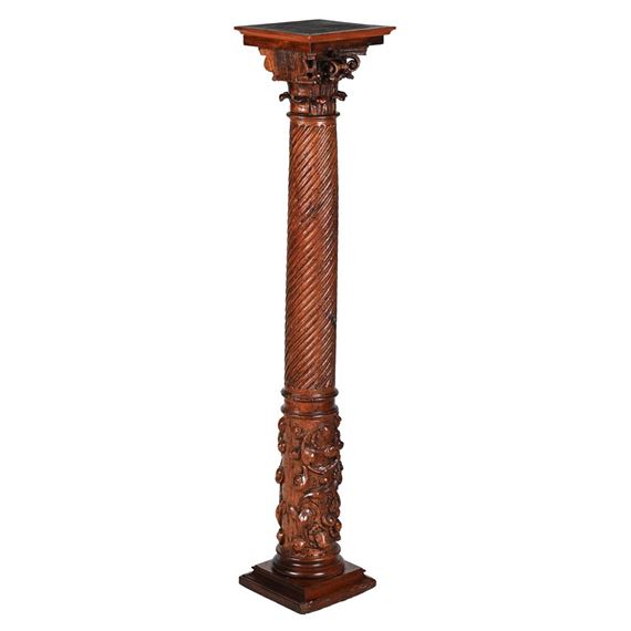 Above | A CARVED AND STAINED OAK COLUMNAR PEDESTAL, PROBABLY CIRCA 1800 ...