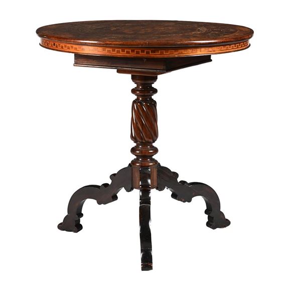 Above | AN IRISH WALNUT AND INLAID CENTRE TABLE, CIRCA 1860 (Circa 1860 ...