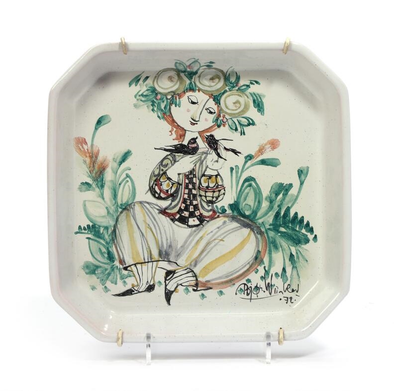 Bjorn Wiinblad | An octagonal dish | MutualArt