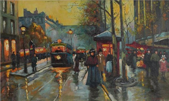 Edward Cortez | Manner of Edward Cortez - Parisian street market ...