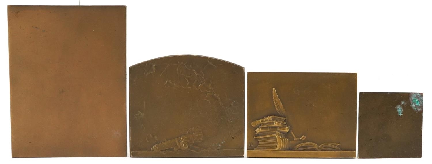 Henri Dropsy | 1969) four Art Nouveau bronze relief moulded plaques ...
