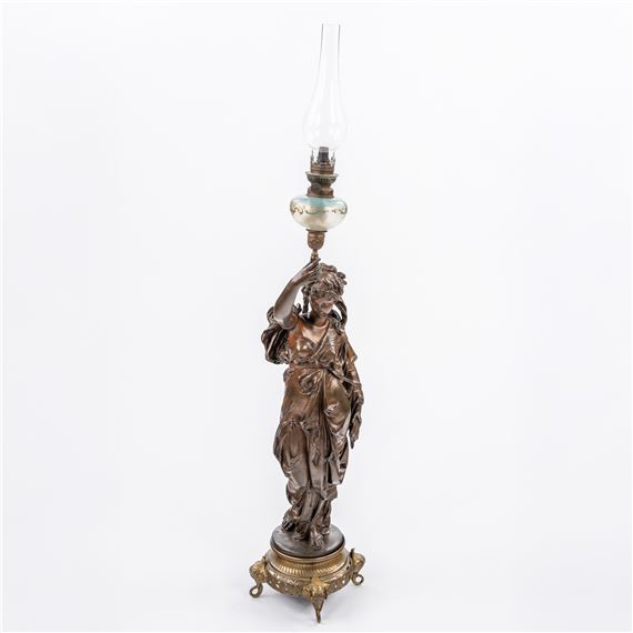 Paul Machault | Paul Émile Machault (1800-1886) 'Figurative Lamp With A ...