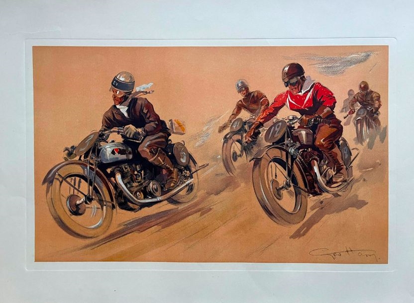 Géo‏ Ham | The motorcycle gang Original lithograph | MutualArt