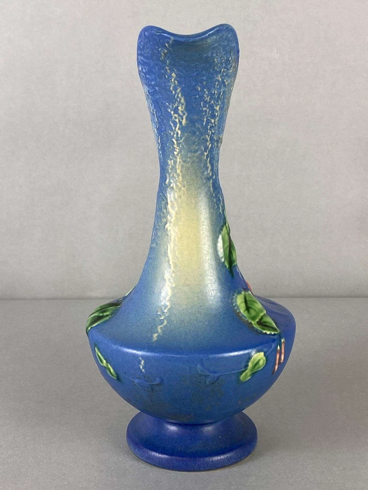 Roseville | Roseville Pottery Blue Fuchsia Ewer Turn off bid sound ...