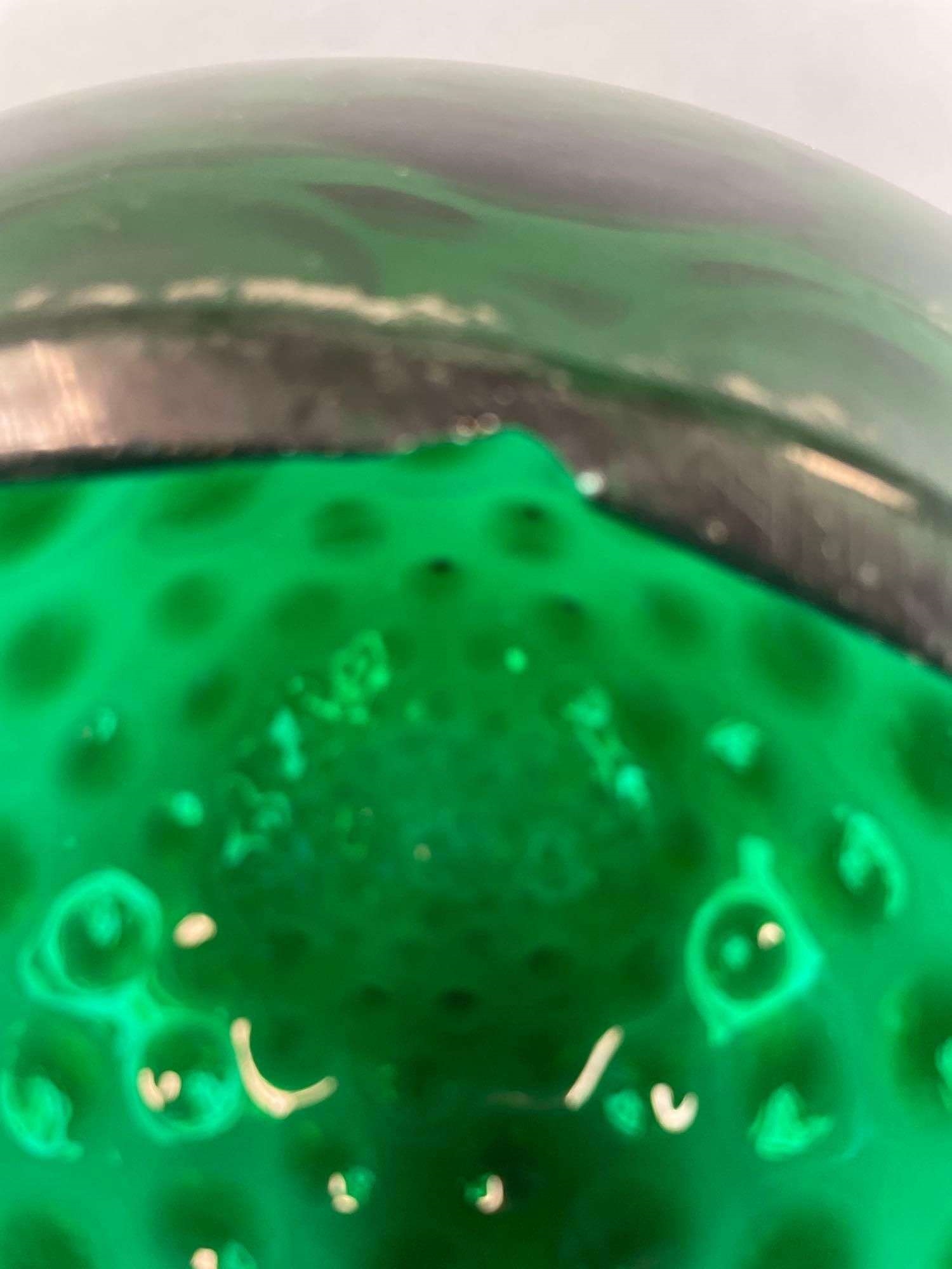 Green | Green Coin Dot Glass Rose Bowl Turn off bid sound | MutualArt