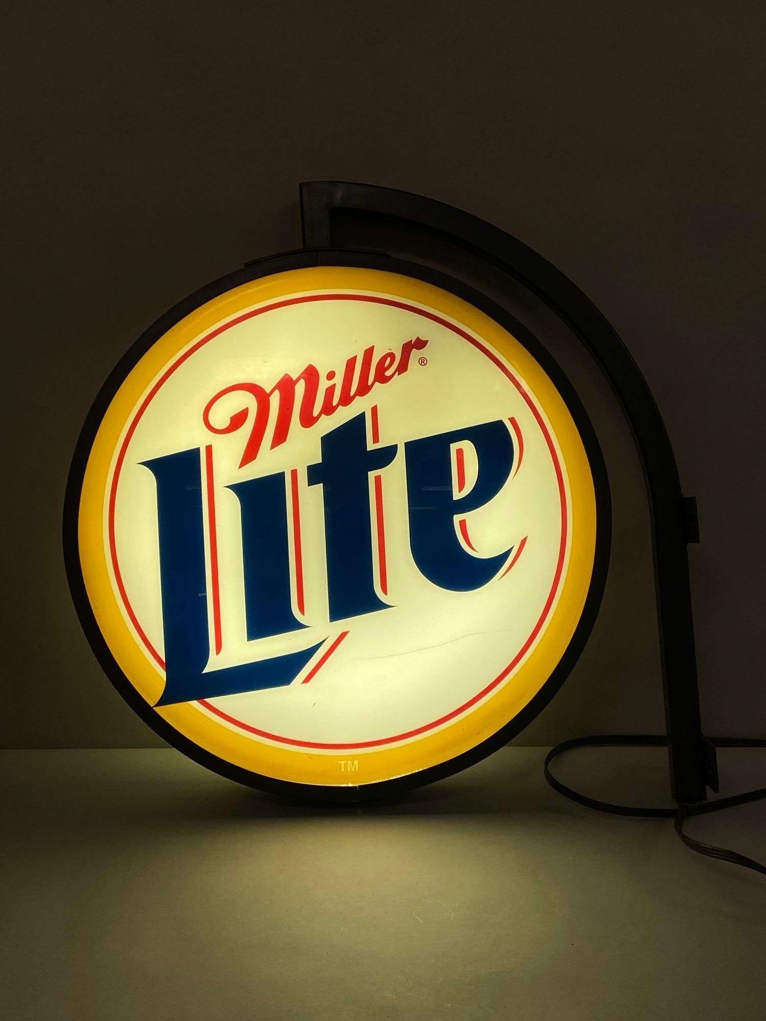 C. Miller | Miller Lite Light Up Advertising Flange Sign Turn off bid ...