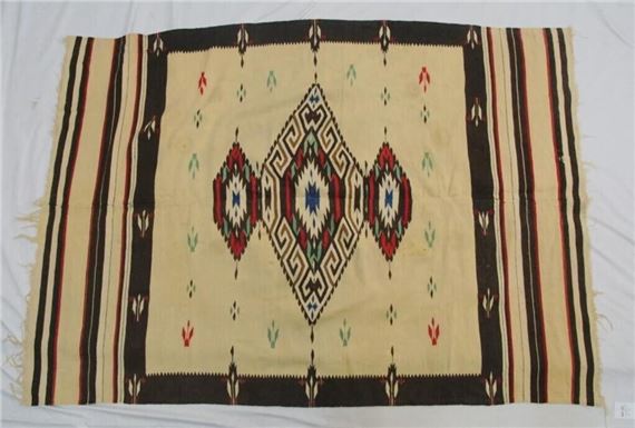 Three | Antique Mexican Saltillo Wool Serape Weaving (1920) | MutualArt